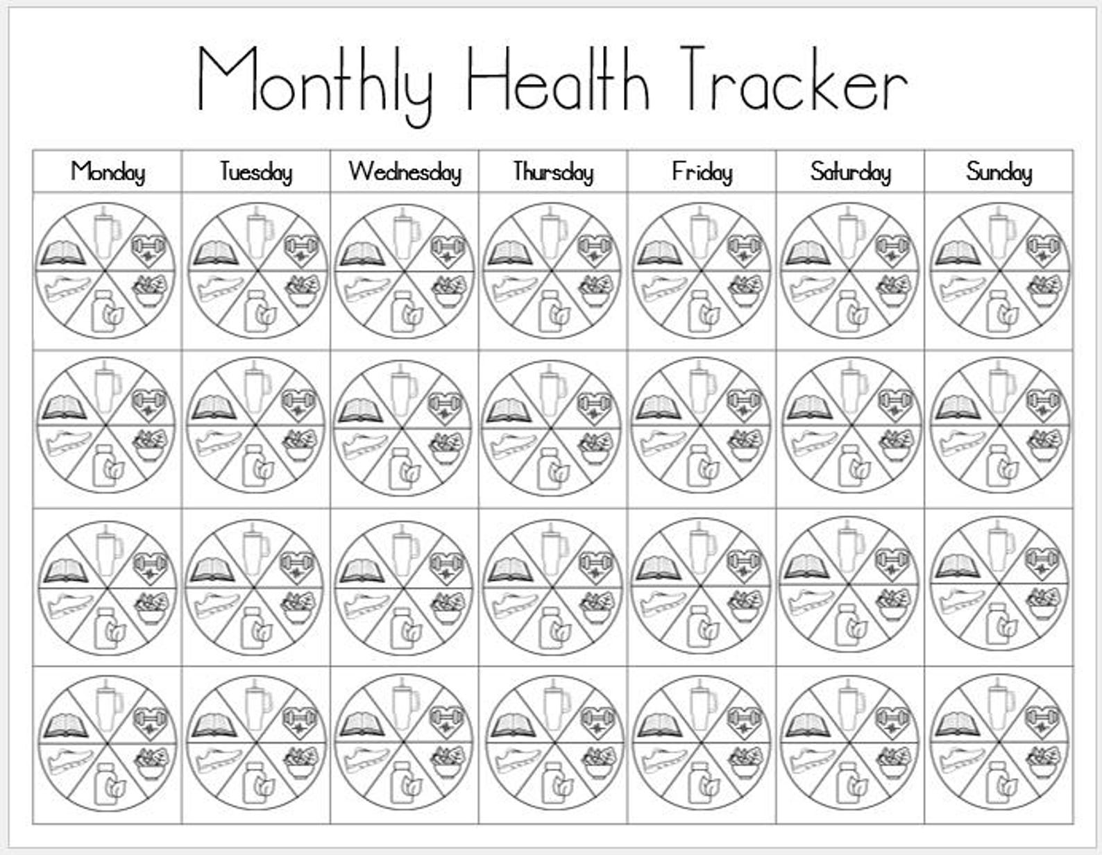 Monthly Health Tracker - Etsy