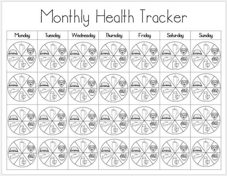 Monthly Health Tracker - Etsy