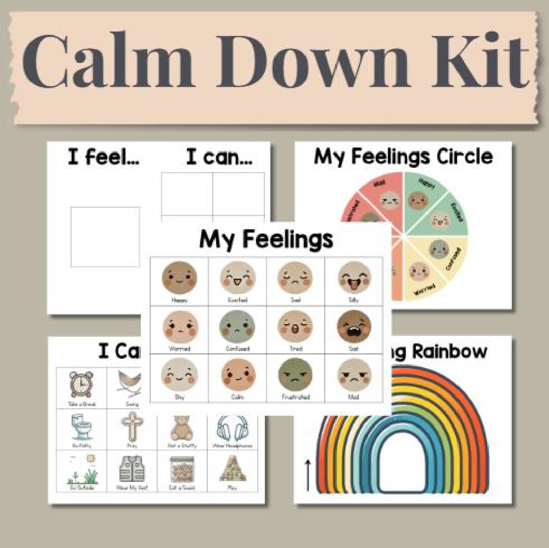 Calm Down Tool Kit Center Materials - Etsy