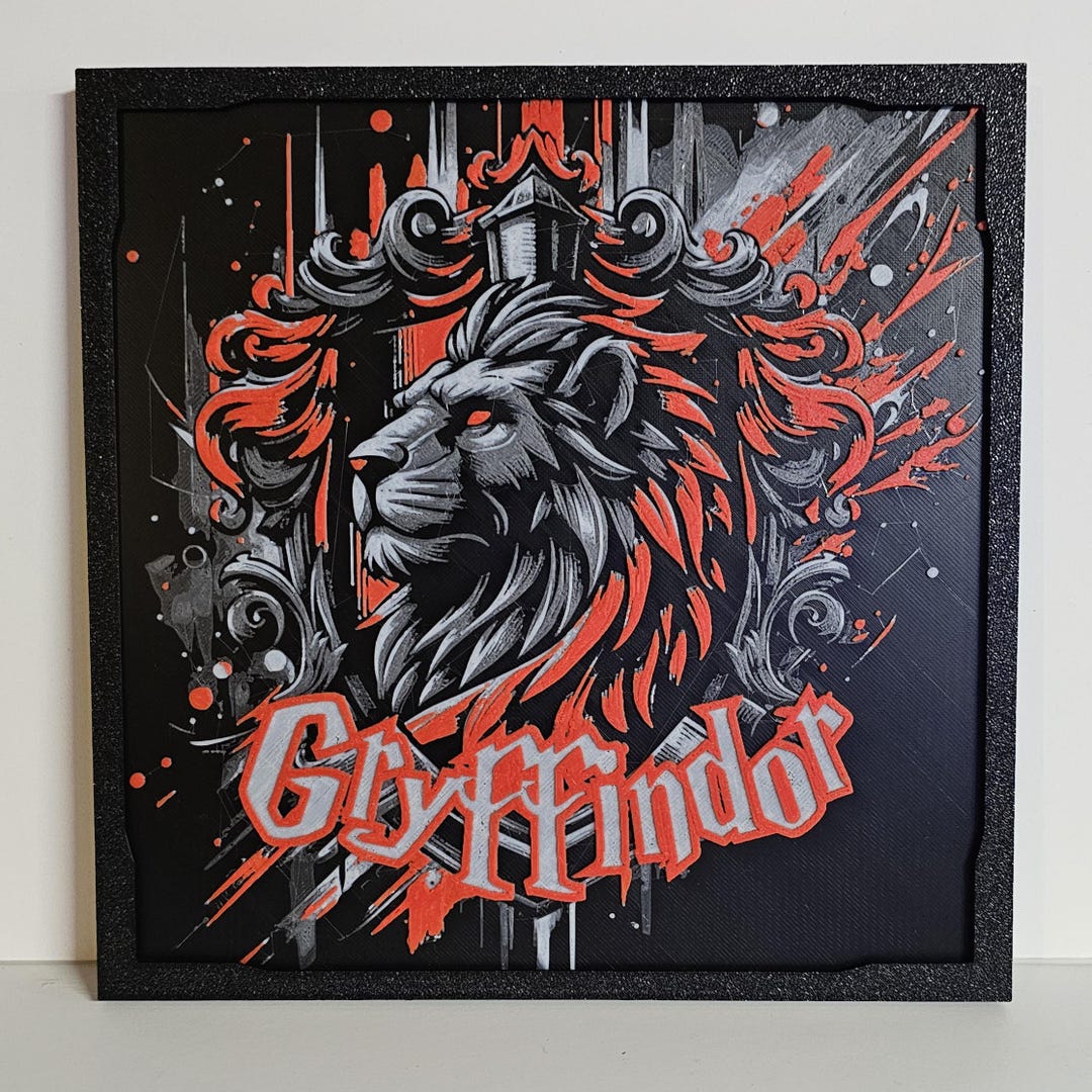 Gryffindor Harry Potter 3D Printed Textured Wall Decor - Etsy