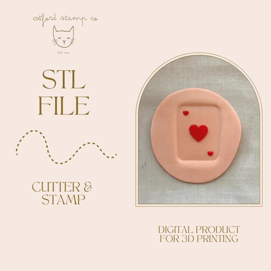 Hearts Playing Card DIGITAL STL FILE for Cutter & Stamp - Etsy