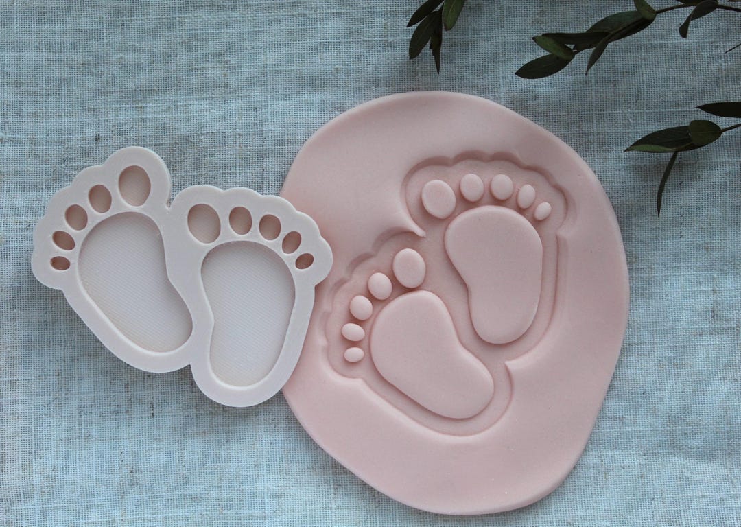Baby Feet Fondant Stamp With Matching Cutter - Etsy
