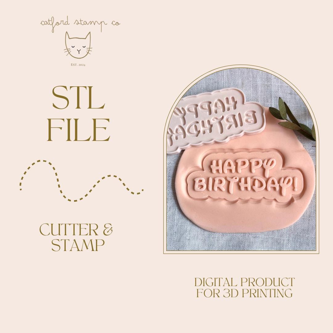Magical Happy Birthday DIGITAL STL FILE for Cutter & Stamp - Etsy