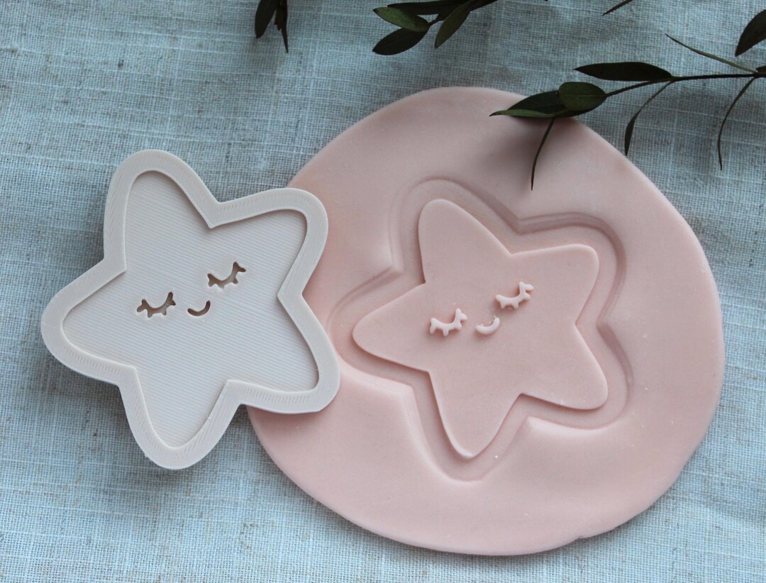 Cute Star Fondant Stamp With Matching Cutter - Etsy