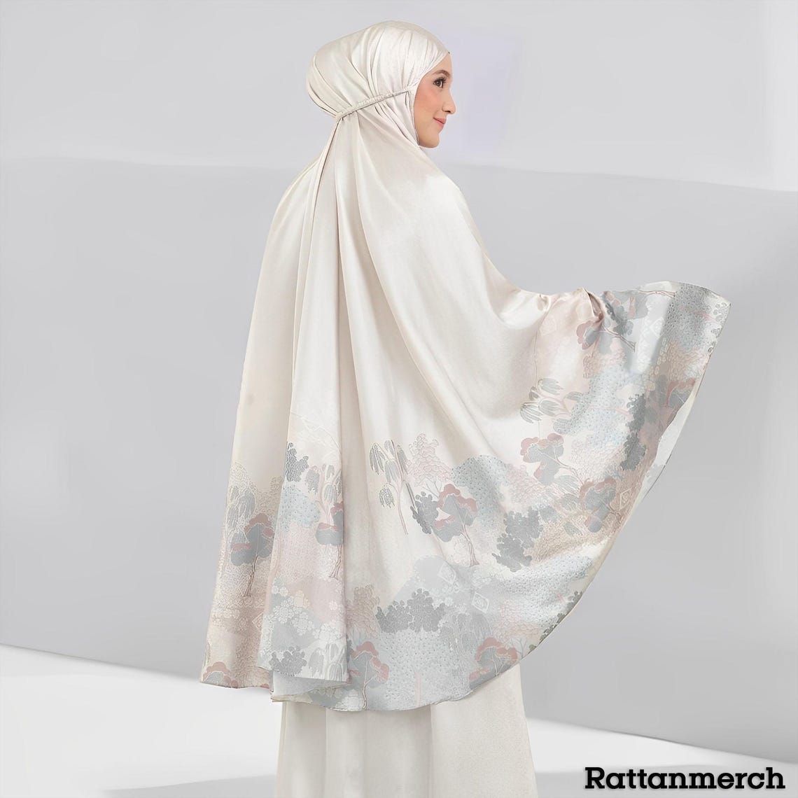 Jardin Moon Travel Prayer Robe Floral Printing Elegant and Comfortable ...