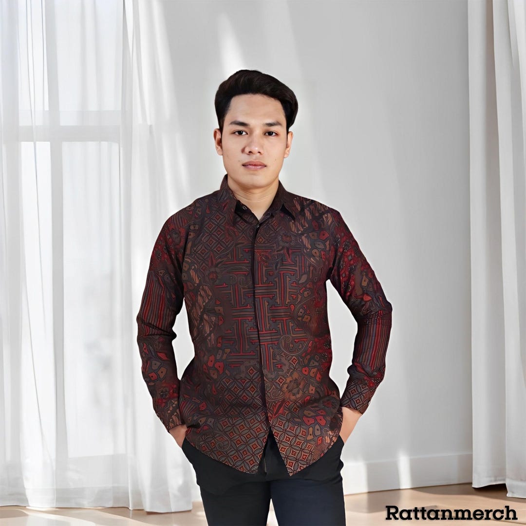 Dobby Darmasena Elegant Motif Batik Shirt Suitable for Formal Wear,men ...