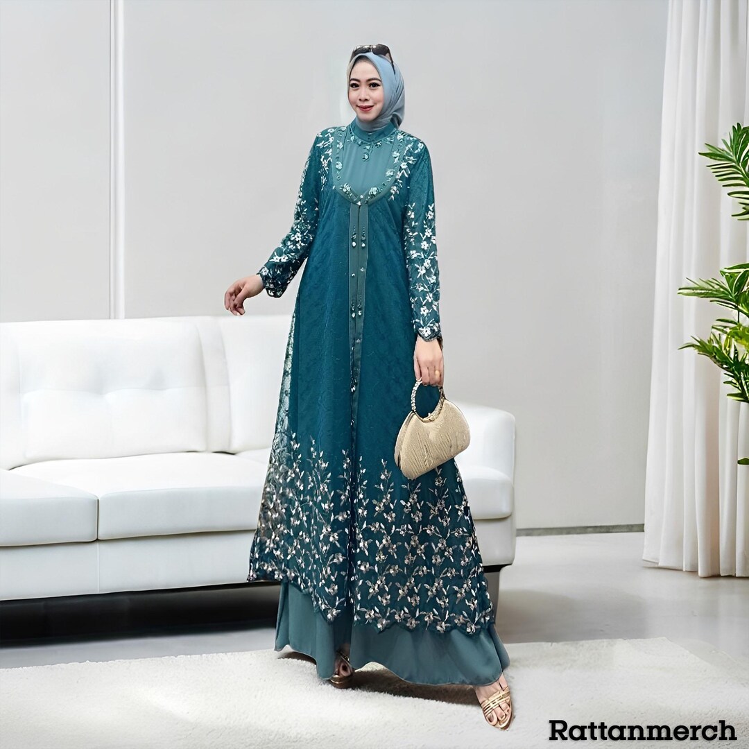 Gamis Set Tile Mix Dress Premium Ceruty Vest Exclusive Motif and ...