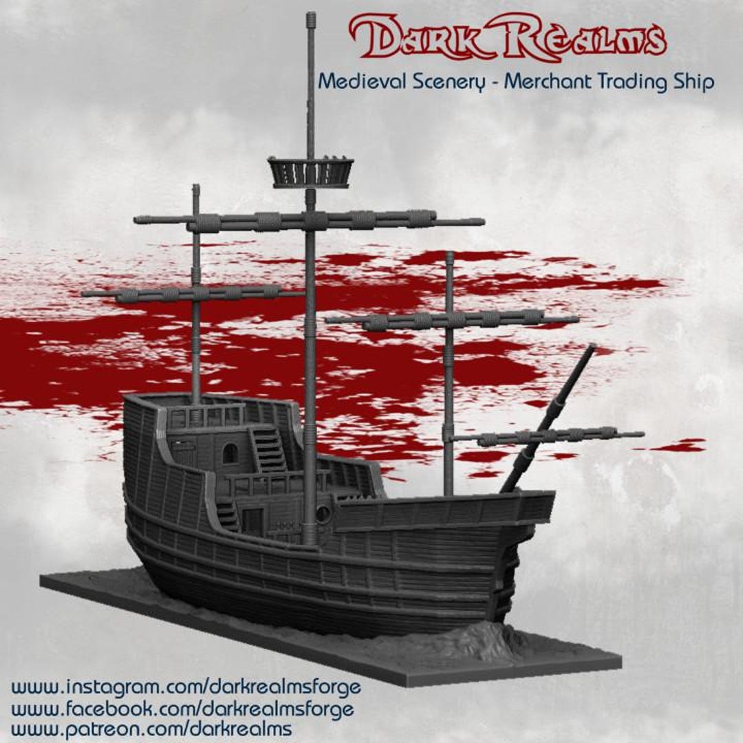 Medieval Scenery Merchant Trading Ship Ship Sea Pirate Water Adventure Cargo Harbor Ocean ...