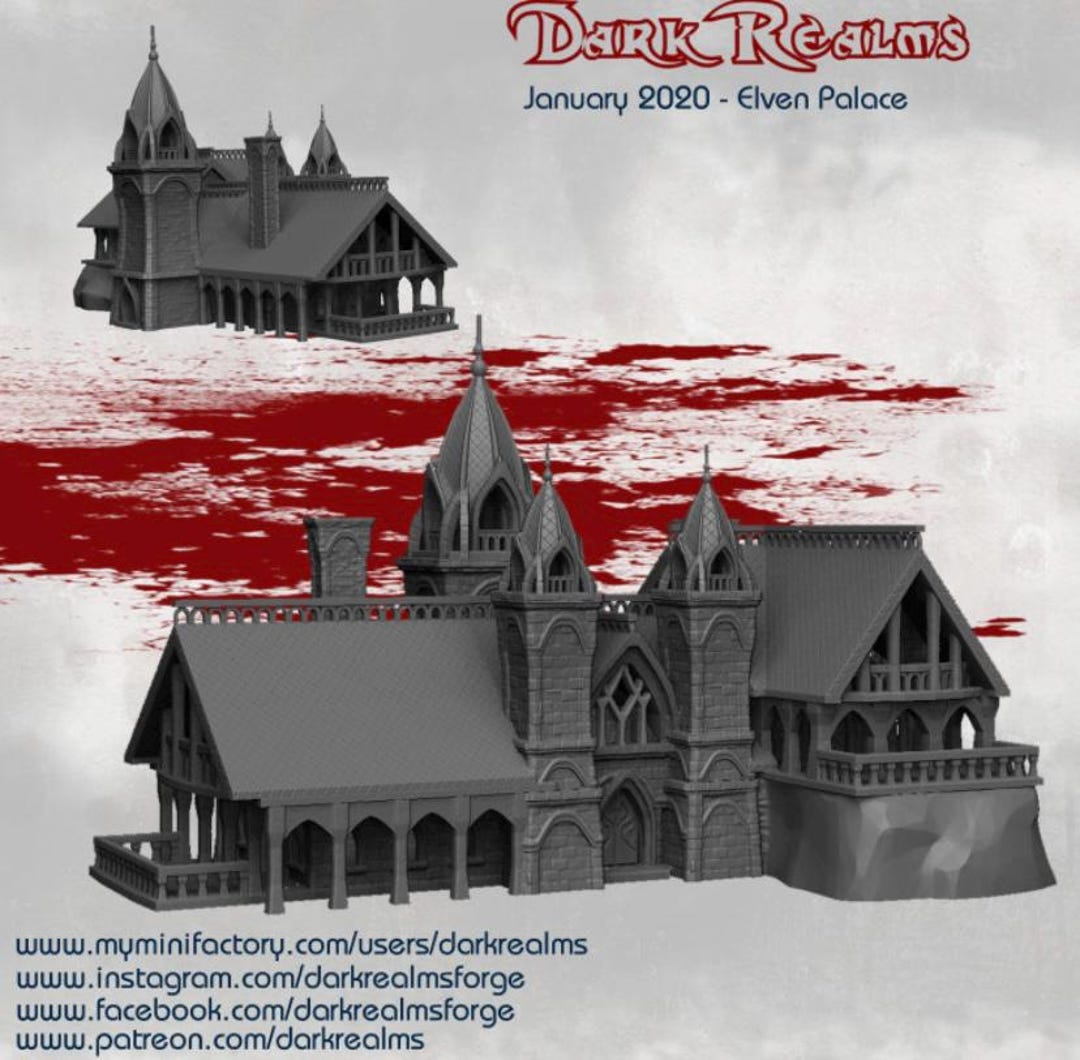 Elven Palace Tabletop Terrain Large Elven Palace Castle House ...