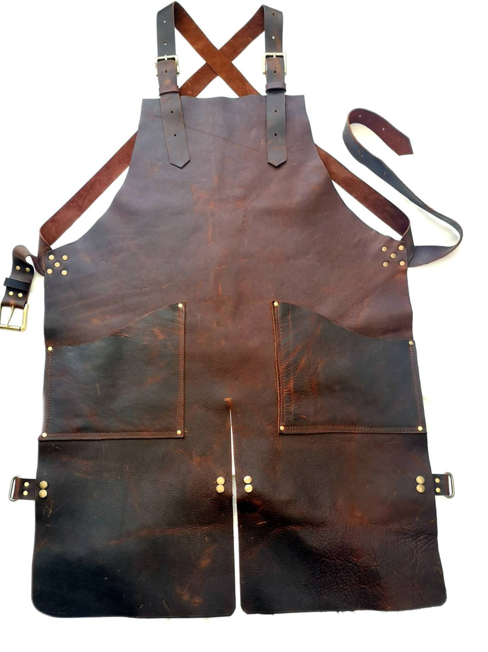 Split Leg Leather Apron With Removable Leg Straps - Etsy
