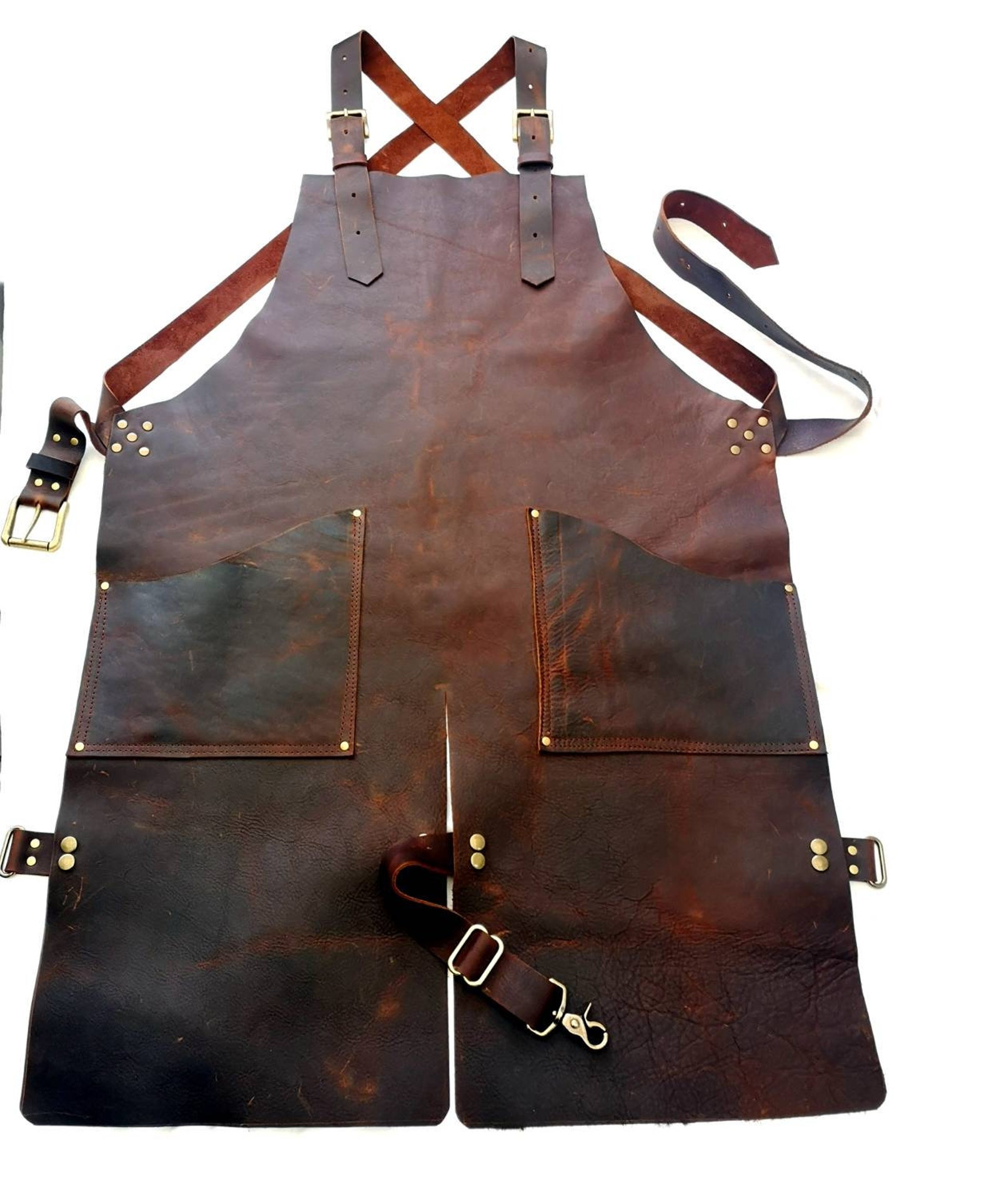 Split Leg Leather Apron With Removable Leg Straps - Etsy