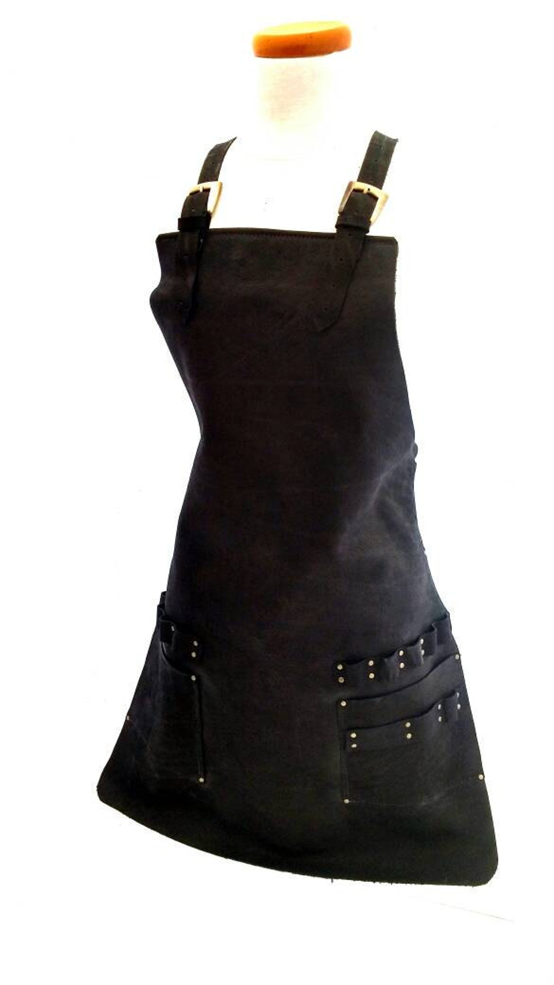 Stylist's Black Leather Apron With Tool Loops and Pockets - Etsy