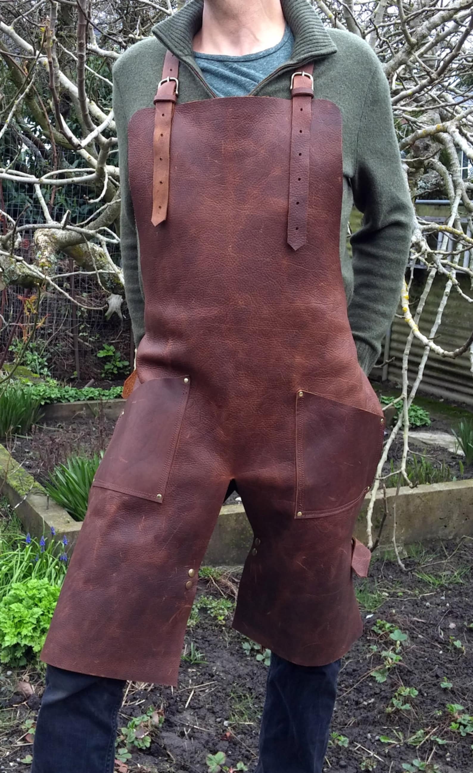 Split Leg Leather Apron With Removable Leg Straps - Etsy