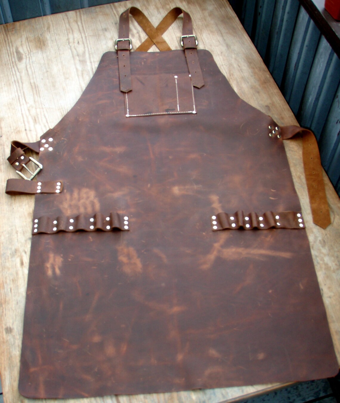 Leather Work Apron Top Pocket Plus Tool Loops - Etsy