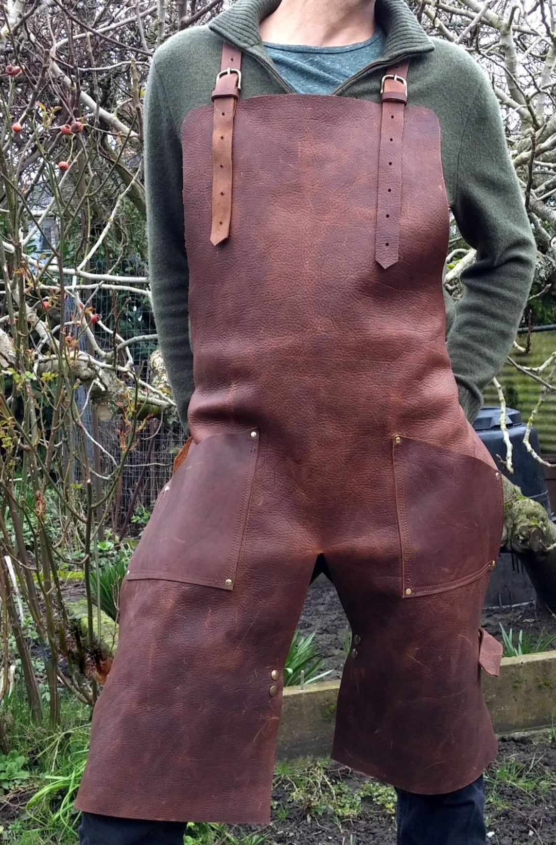 Split Leg Leather Apron With Removable Leg Straps - Etsy