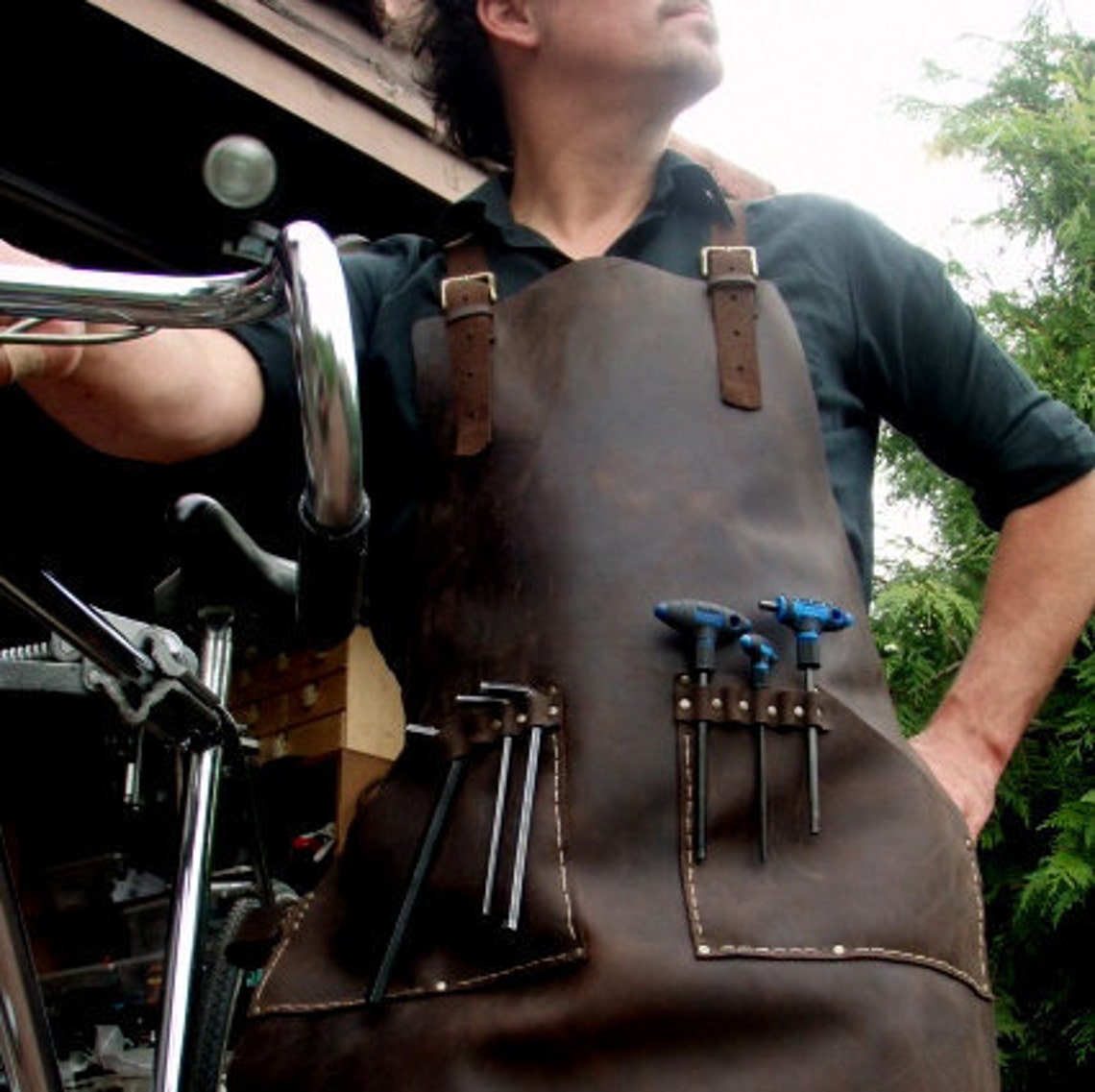 Leather Work Apron for Bike Mechanic or General Tinkerer - Etsy Canada