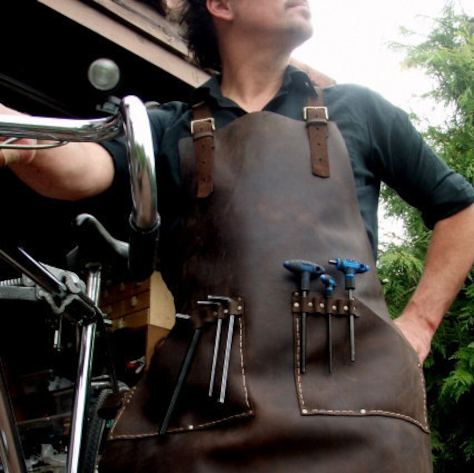 Leather Work Apron for Bike Mechanic or General Tinkerer - Etsy Canada