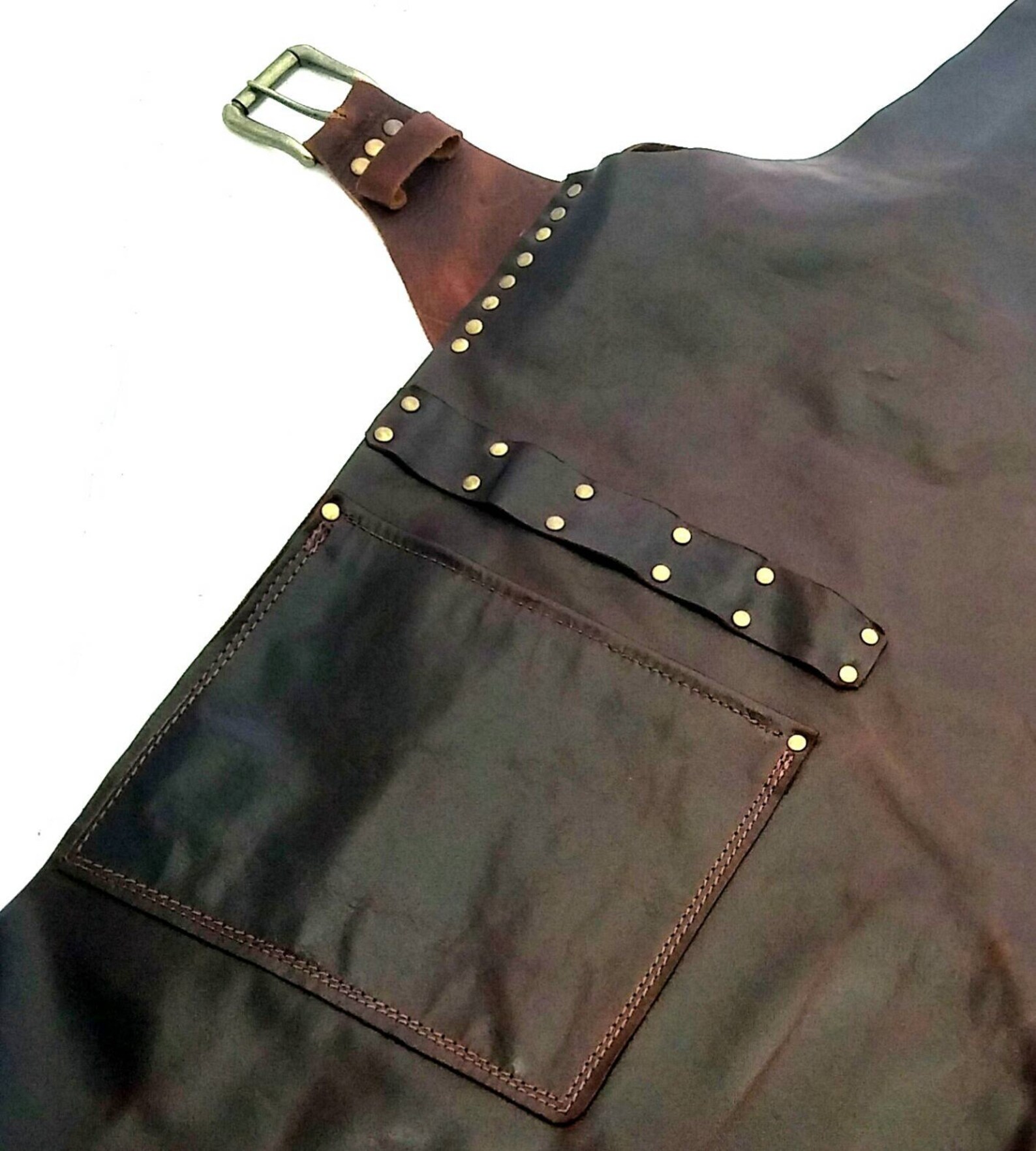 Stylist's Leather Apron With Tool Loops and Pockets, Brass Buckles ...