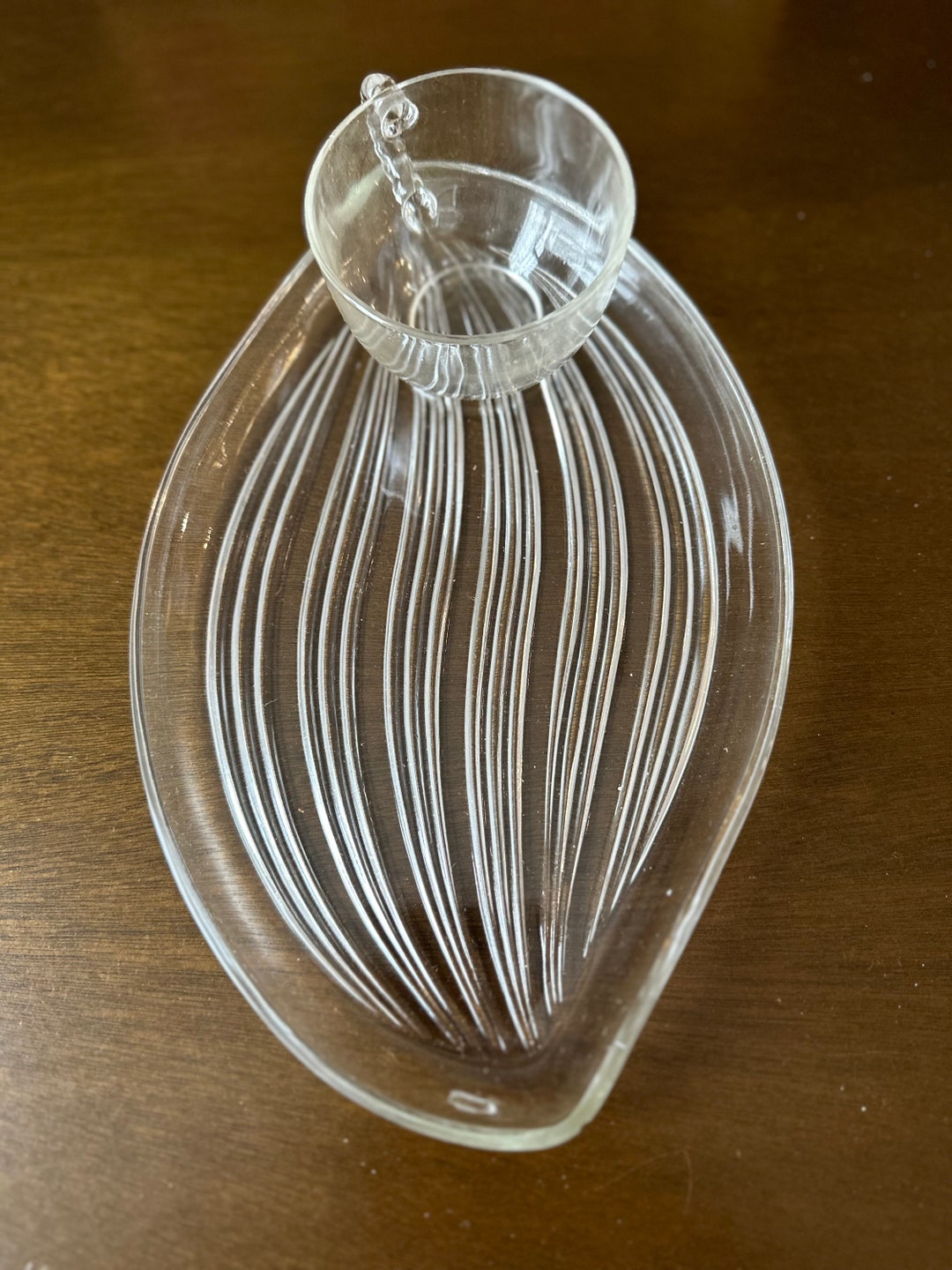 Hawaiian Leaf 8 Piece Crystal Snack Set Federal Glass Co. Vintage - Etsy