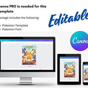 Pokemon Birthday Invitation Editable Digital Download Canva Pokemon ...