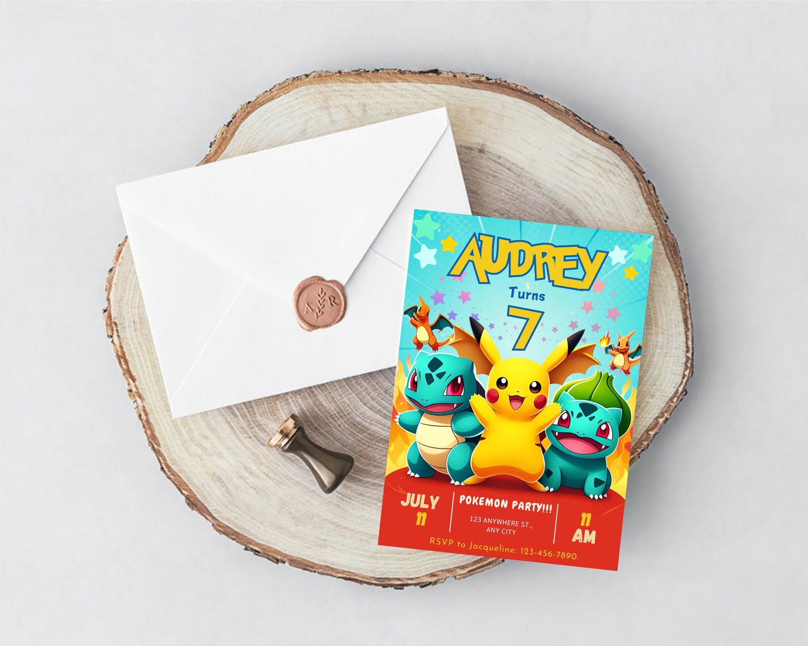 Pokemon & Pikachu Birthday Invitations | Editable Pokemon Theme Party ...