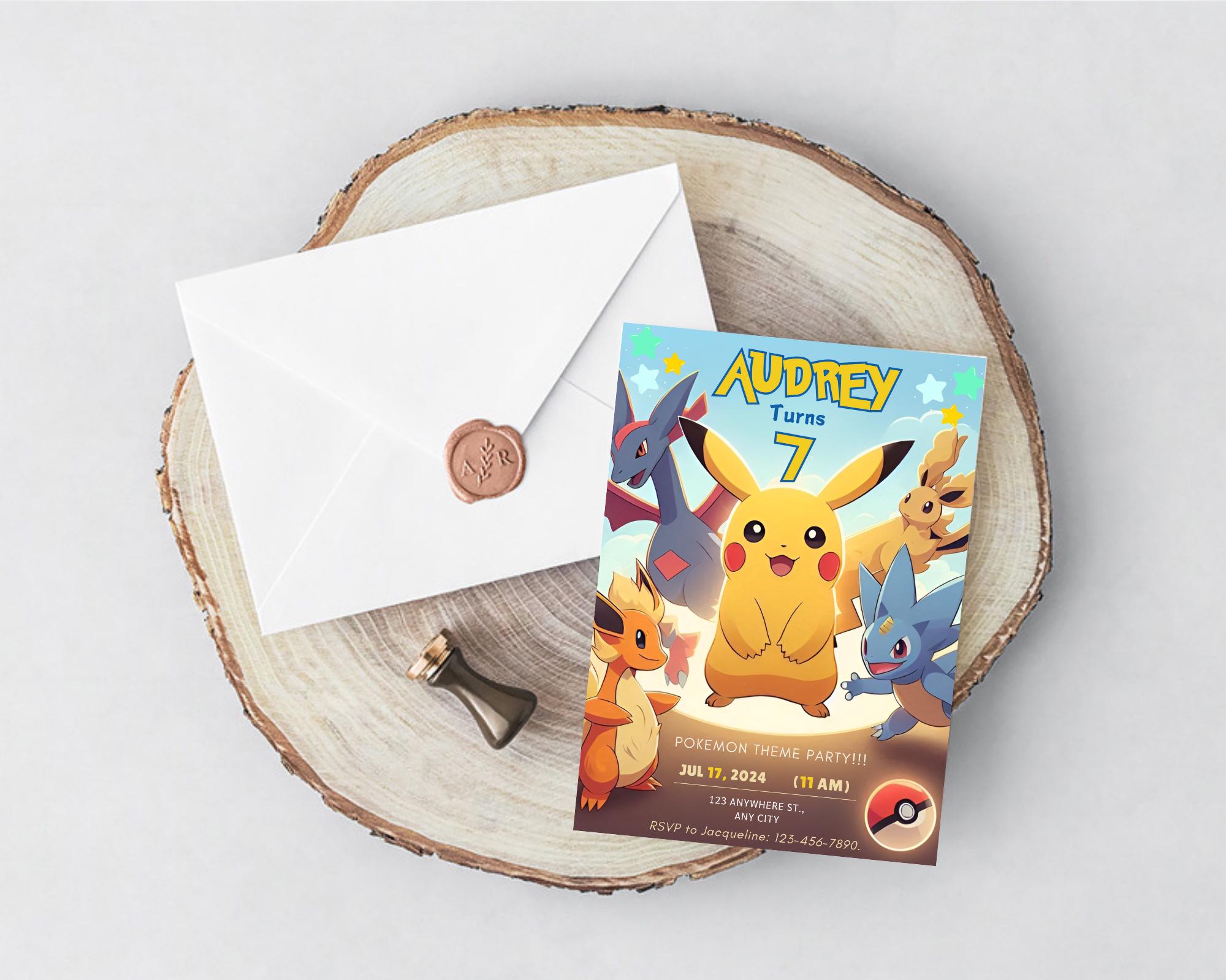 Pokemon Birthday Invitation Editable Digital Download Canva Pokemon ...