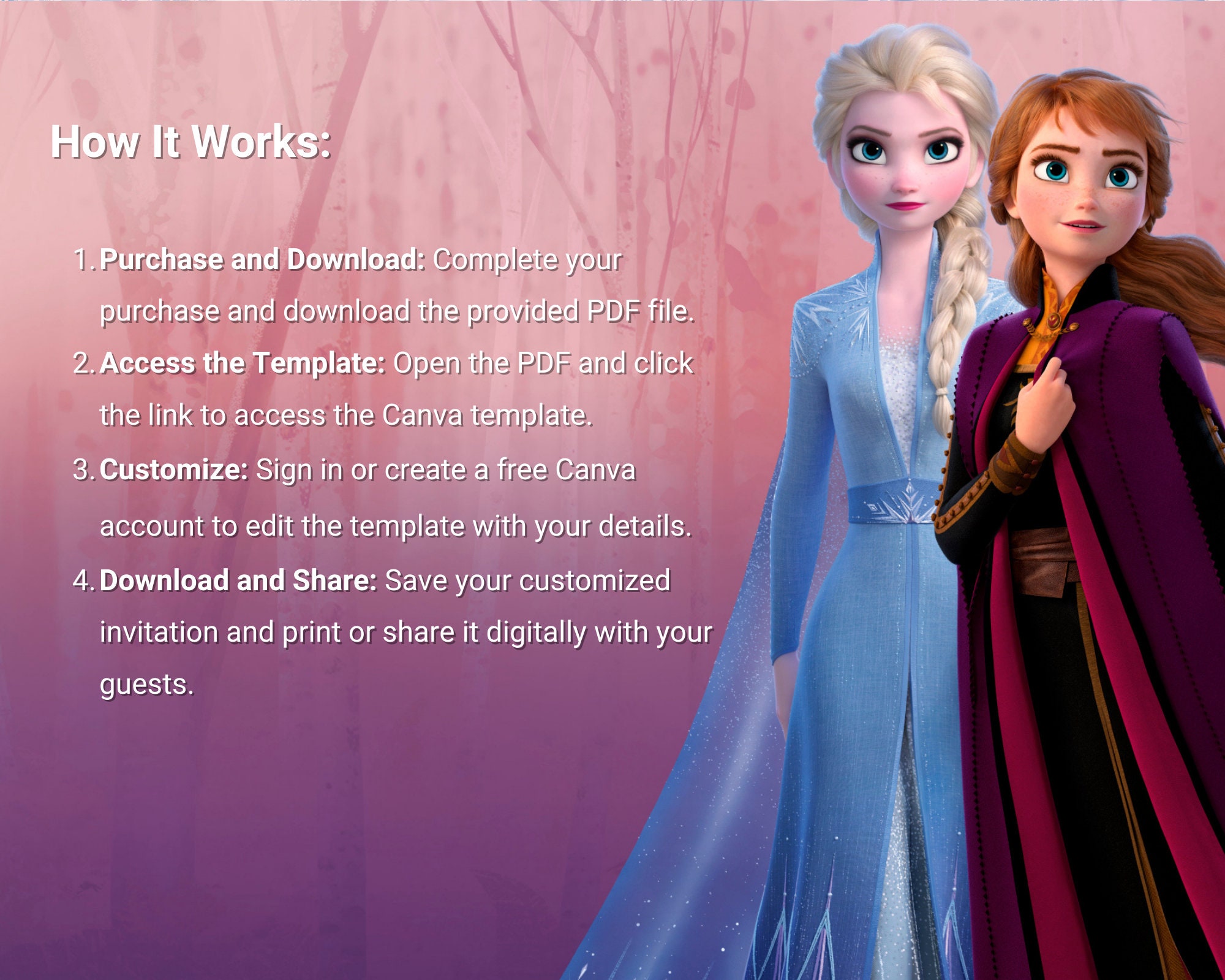 Frozen 2 Birthday Invitation Frozen 2 Birthday Invite Canva Templates ...