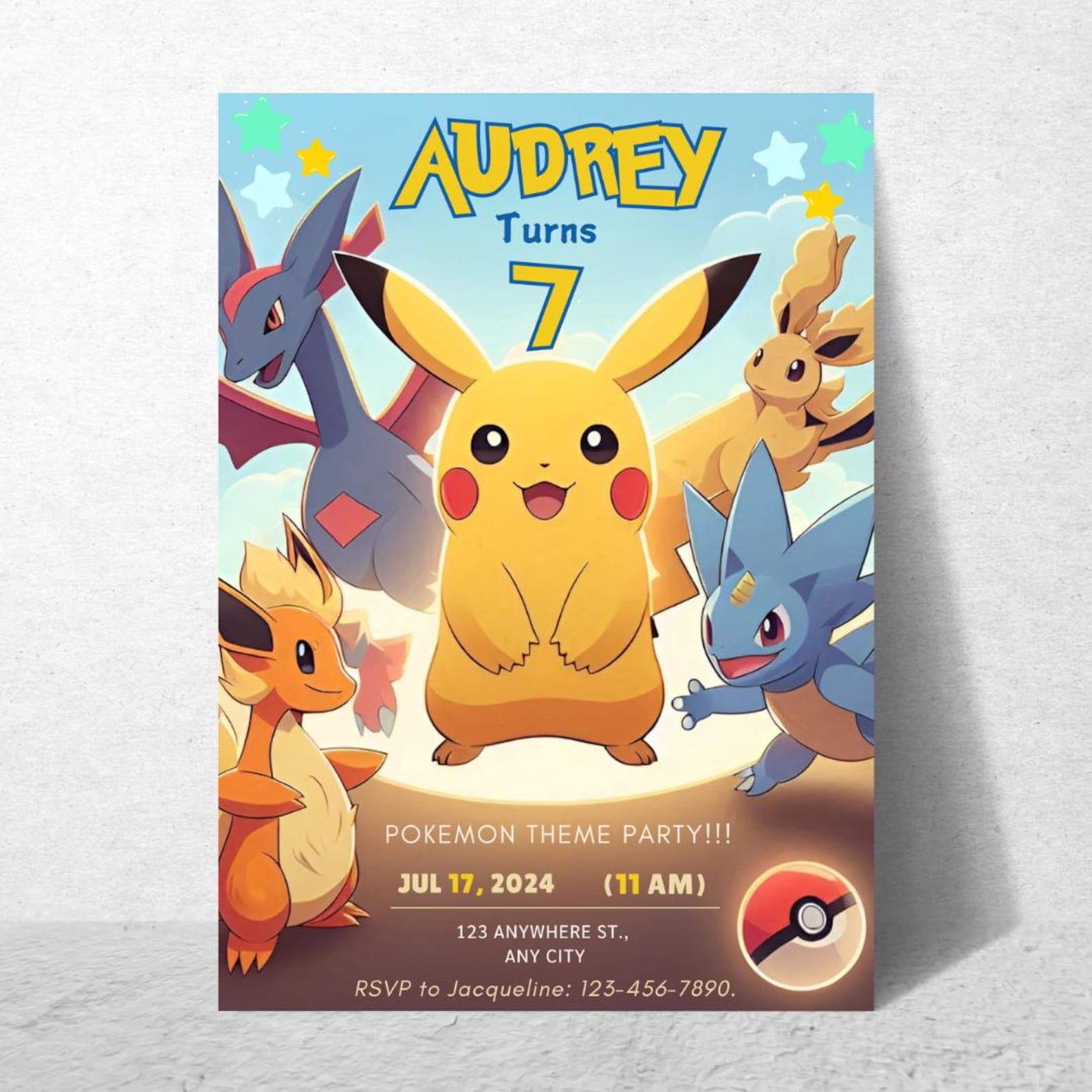 Pokemon Birthday Invitation Editable Digital Download Canva Pokemon ...