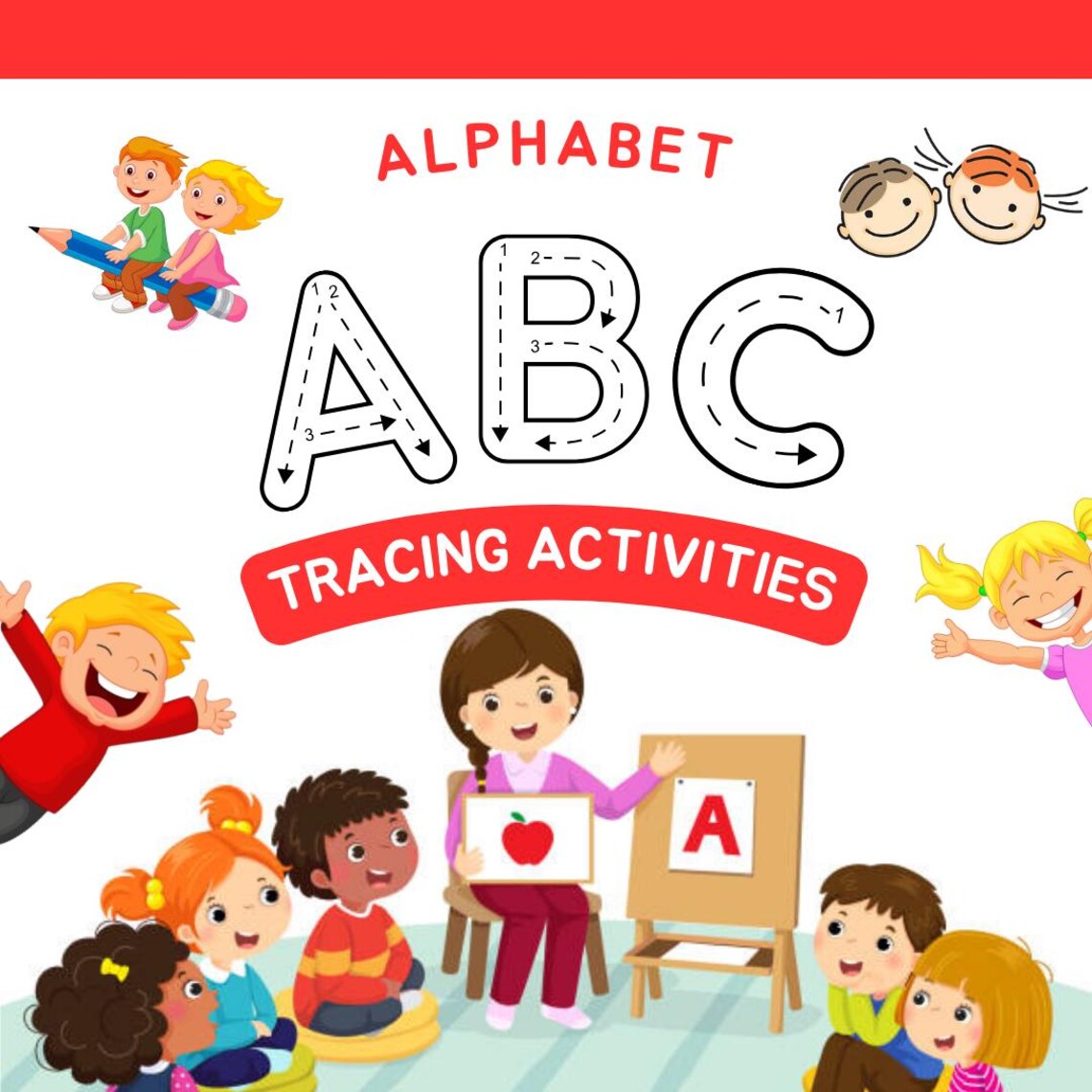 ABC Alphabet Tracing Worksheets: Preschool & Kindergarten (printable ...