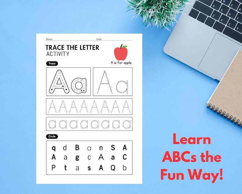 ABC Alphabet Tracing Worksheets: Preschool & Kindergarten (printable ...