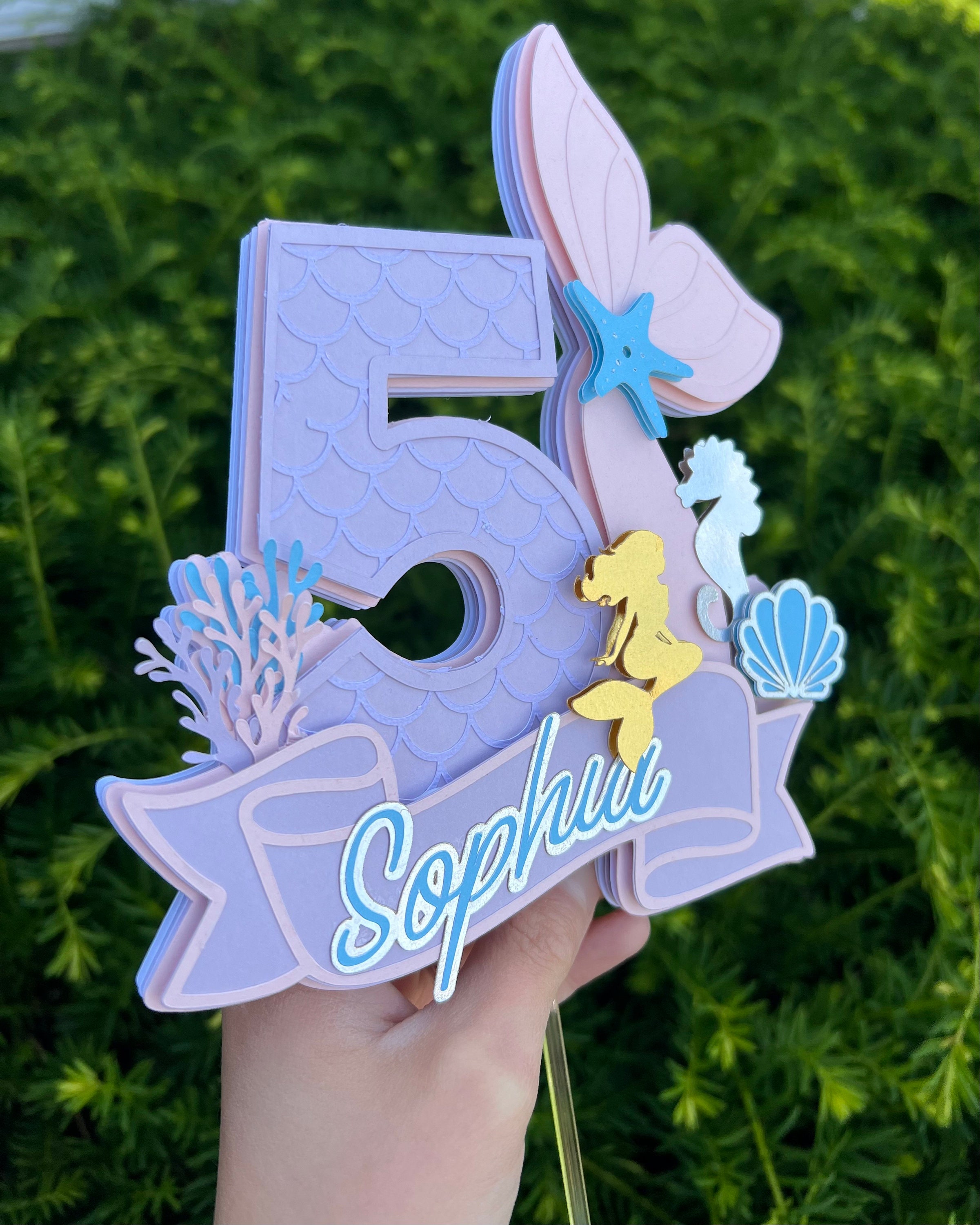 Mermaid 3D Cake Topper, Mermaid Cake Topper, Mermaid Birthday Party ...