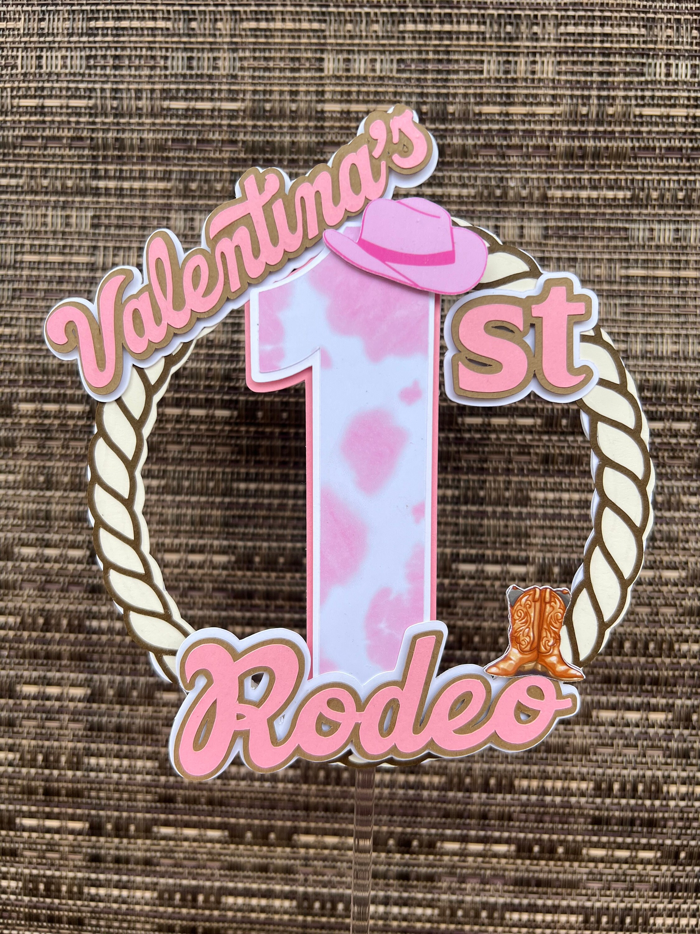 My First Rodeo Cake Topper, Rodeo Cake Topper, Cow Print Cake Topper ...