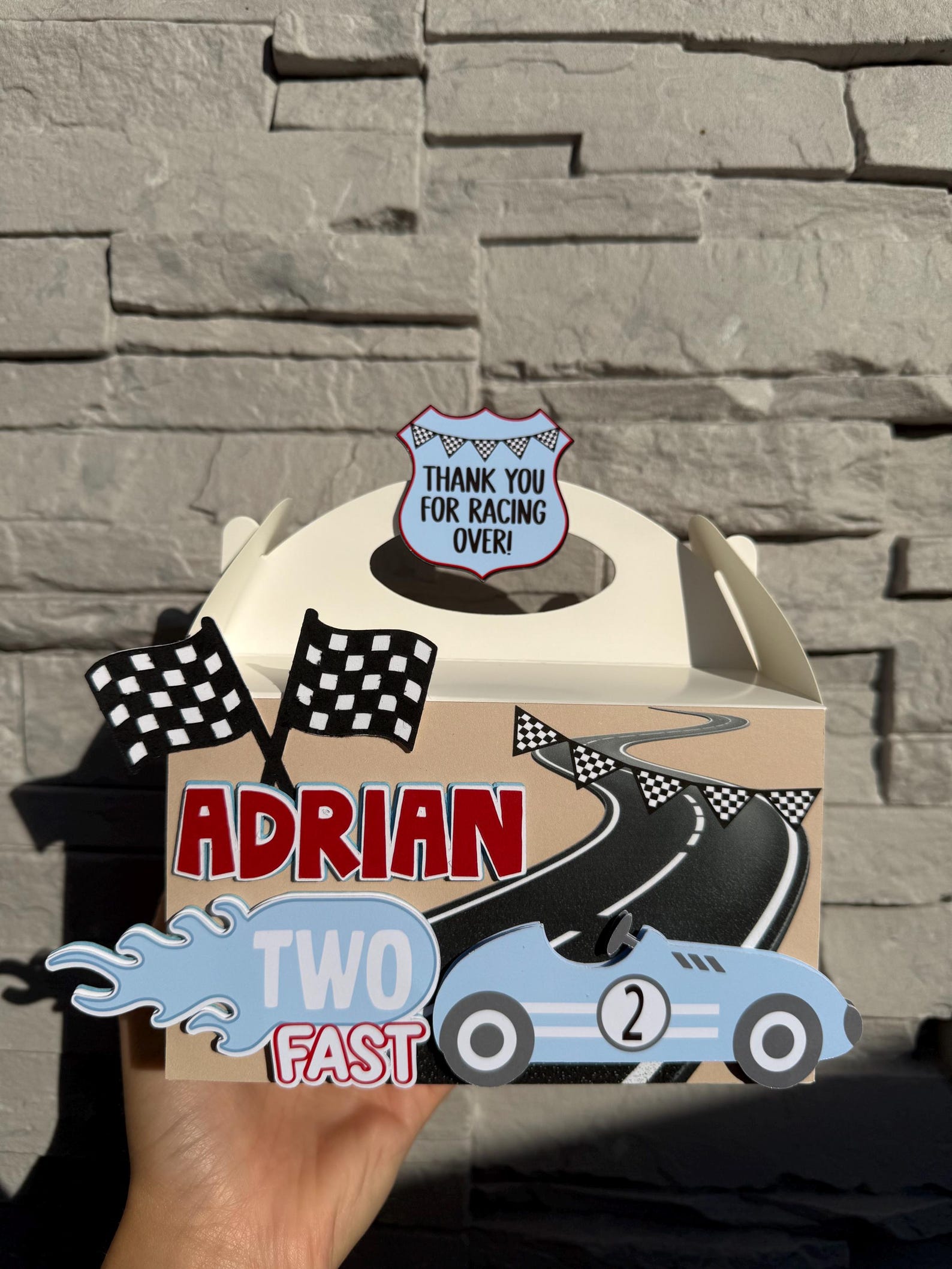 Two Fast Gable Boxes, Fast One Gable Boxes, Race Car Birthday Treat ...
