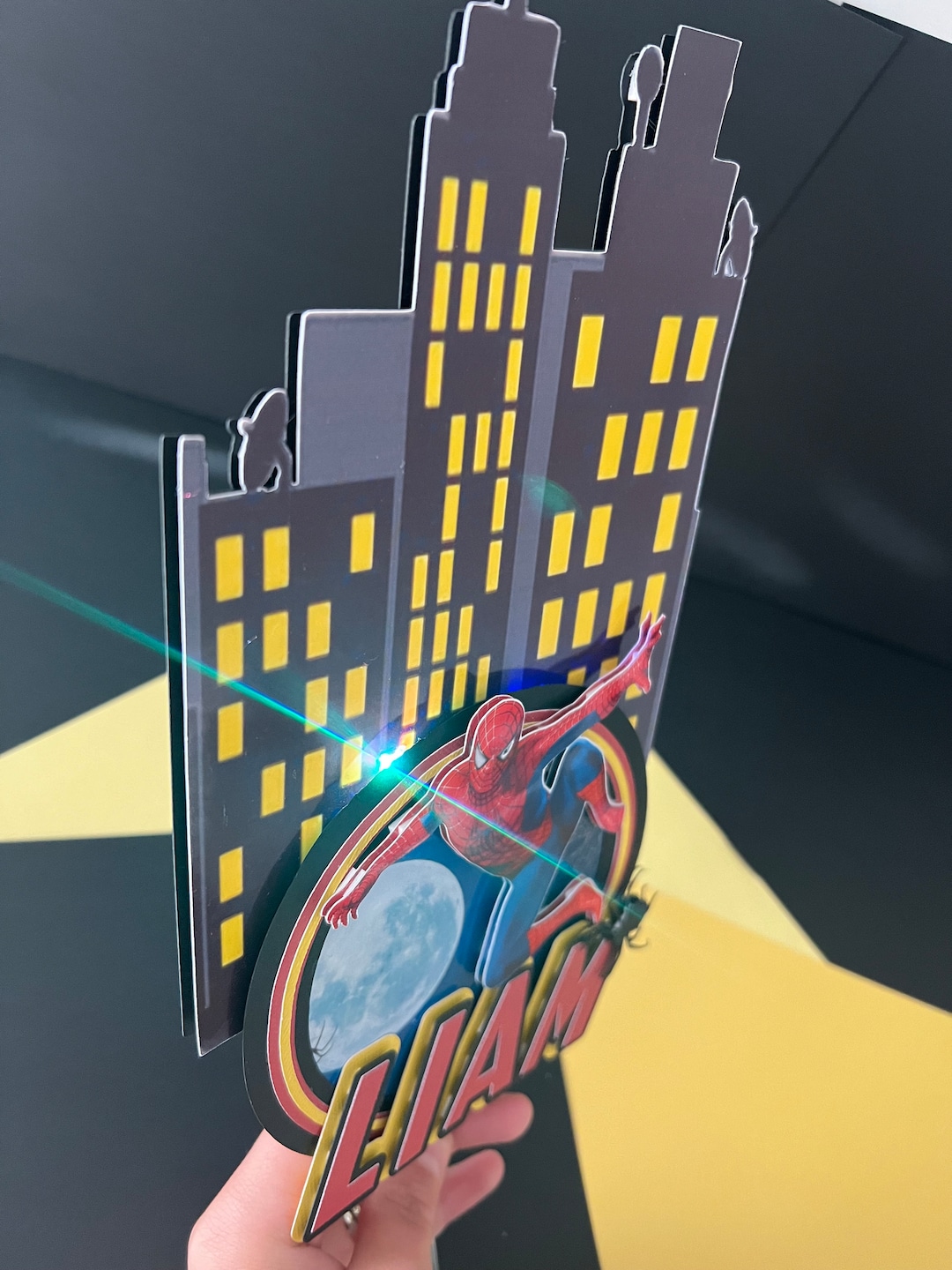 Spiderman Cake Topper, 3D Spiderman Cake Topper, Light up Cake Topper ...