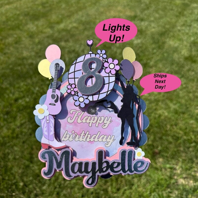 Light up Cake Topper - Etsy