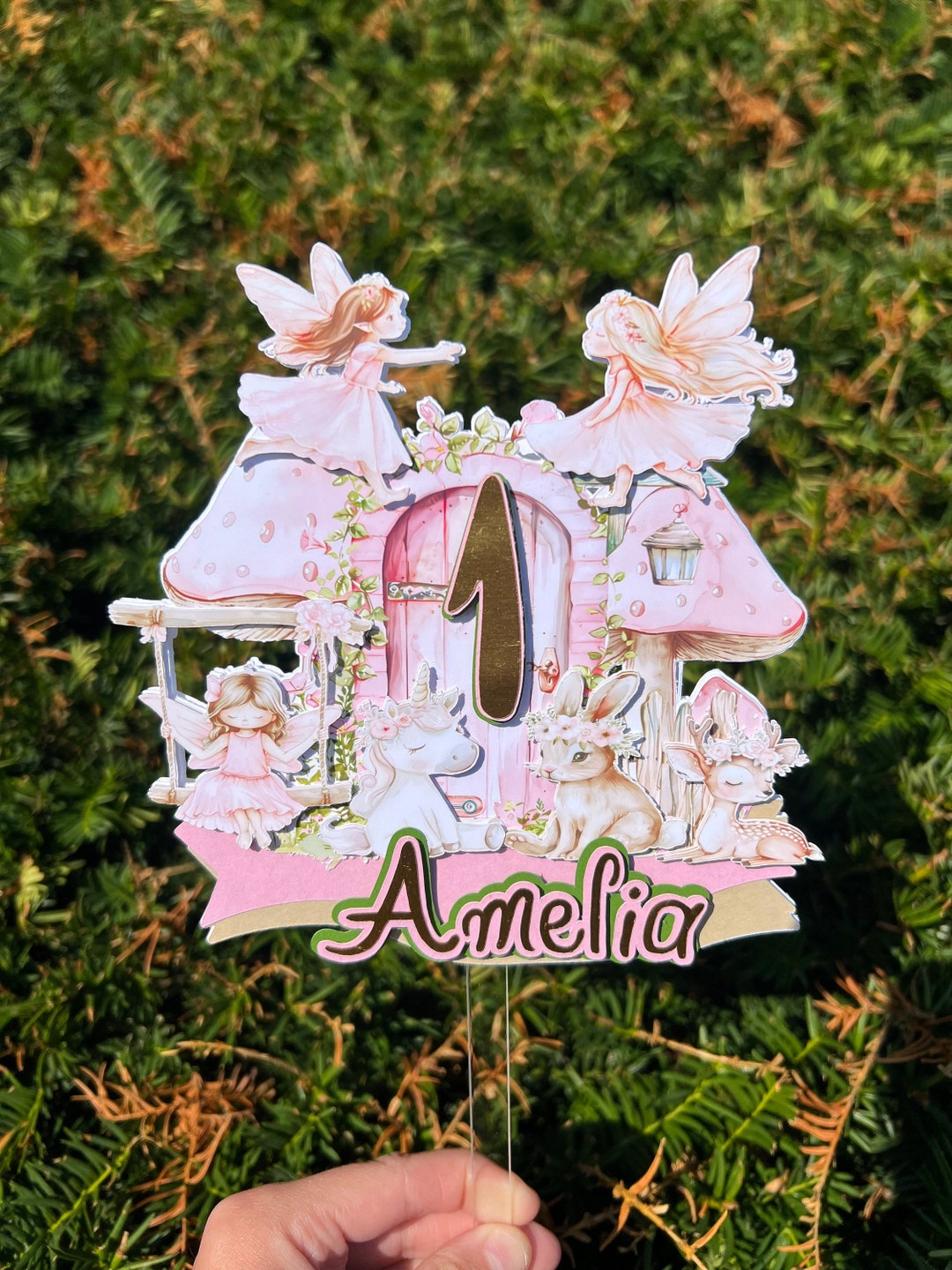 Fairy 1st Cake Topper, Fairy First Birthday Cake Topper, Fairy Party ...
