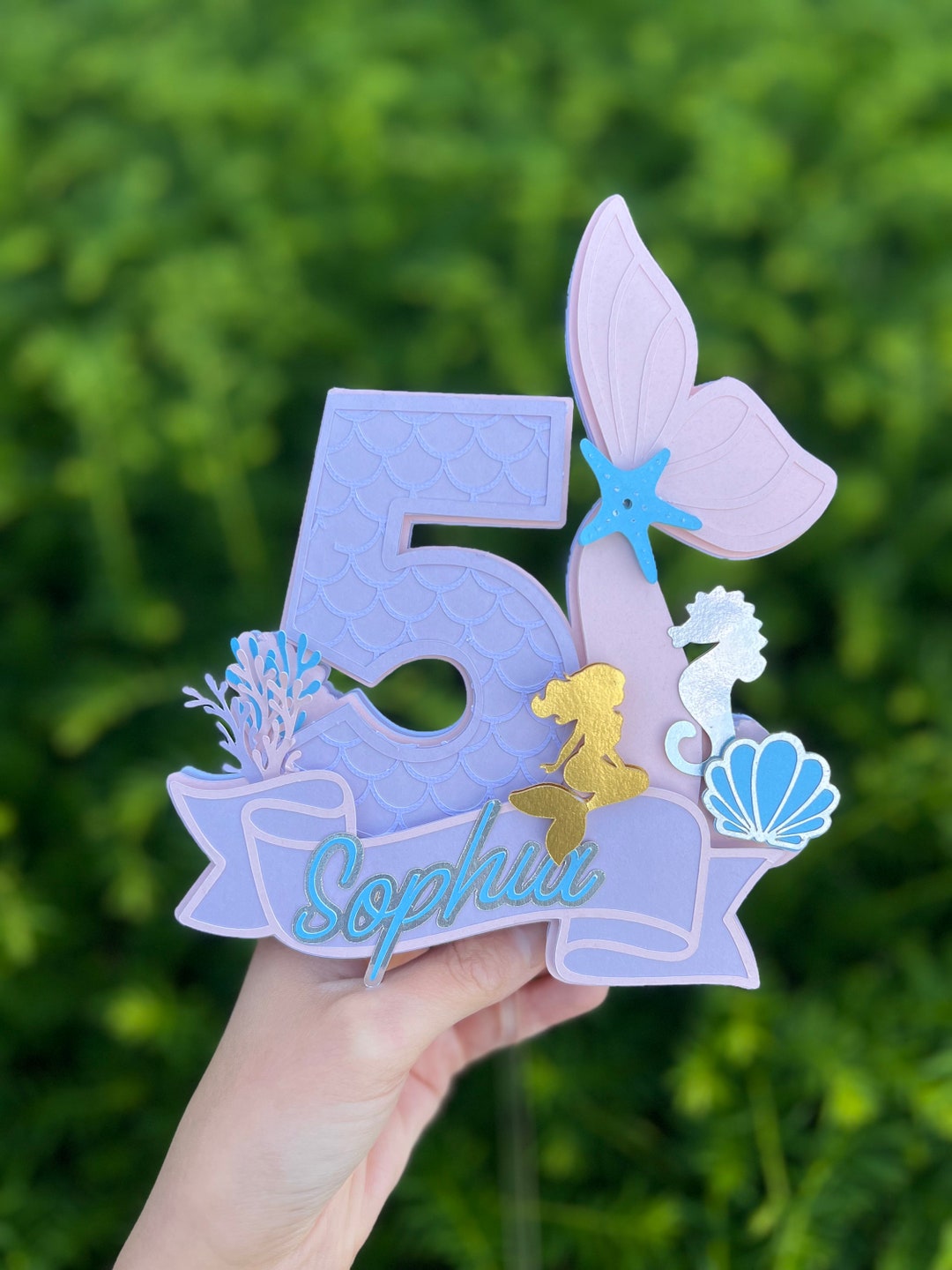 Mermaid 3D Cake Topper, Mermaid Cake Topper, Mermaid Birthday Party ...