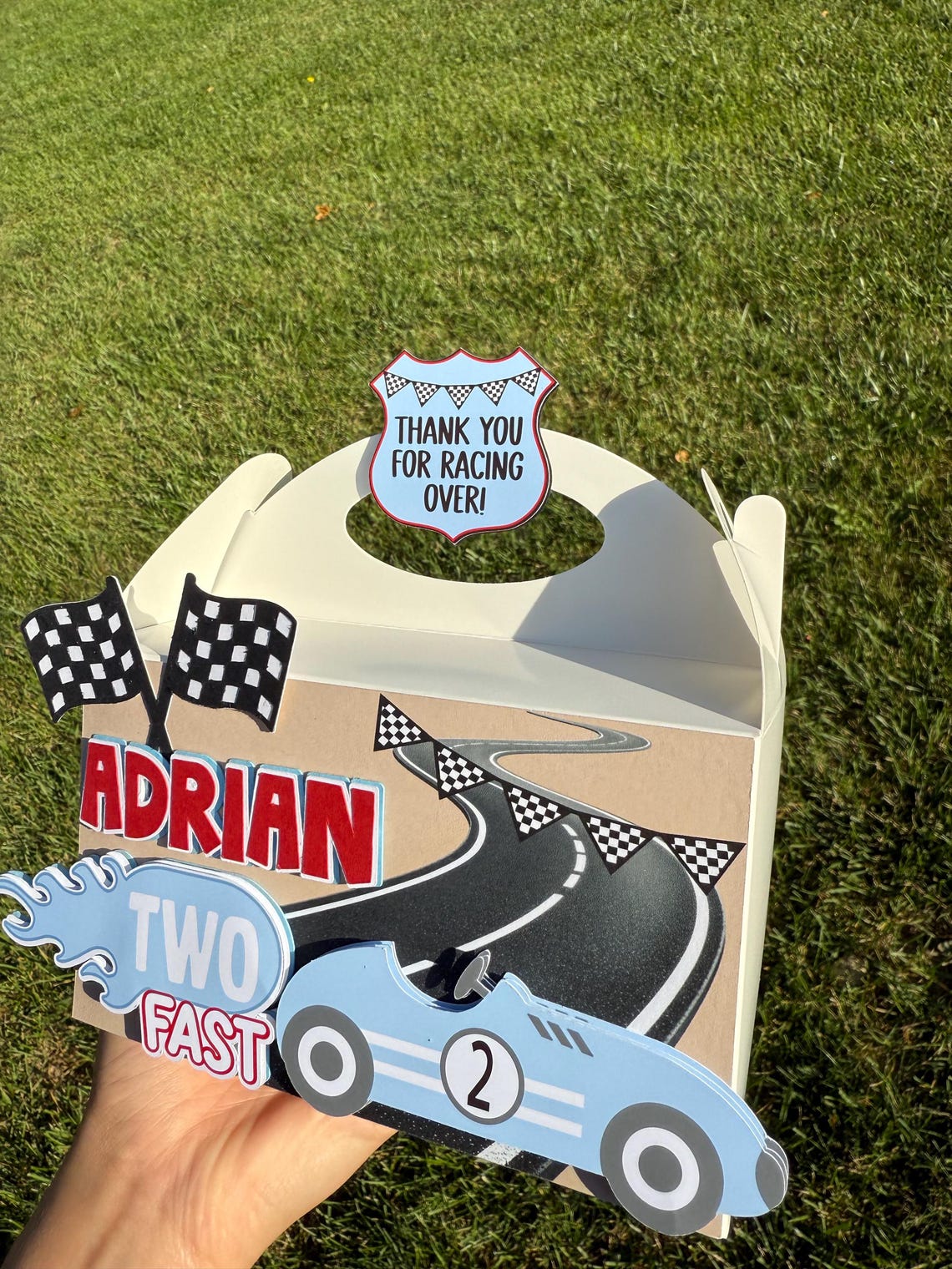 Two Fast Gable Boxes, Fast One Gable Boxes, Race Car Birthday Treat ...