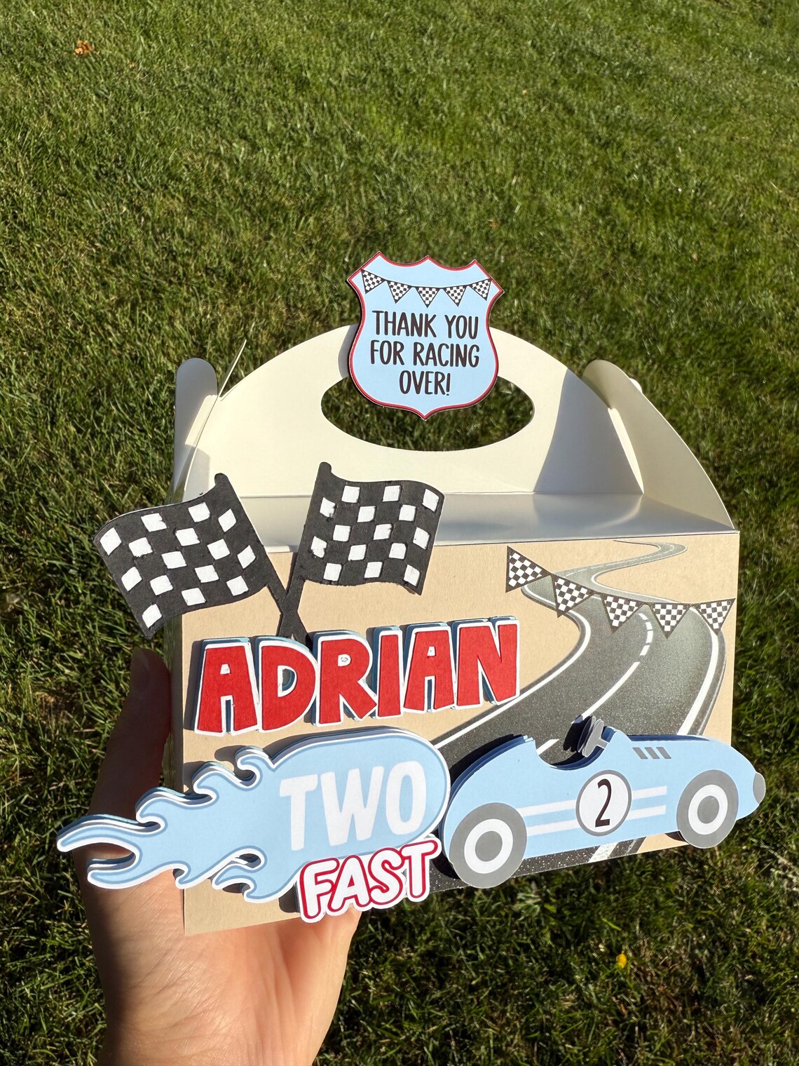 Two Fast Gable Boxes, Fast One Gable Boxes, Race Car Birthday Treat ...