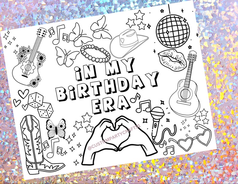 Dibujos para colorear de Swiftie, regalos de fiesta de In my birthday ...