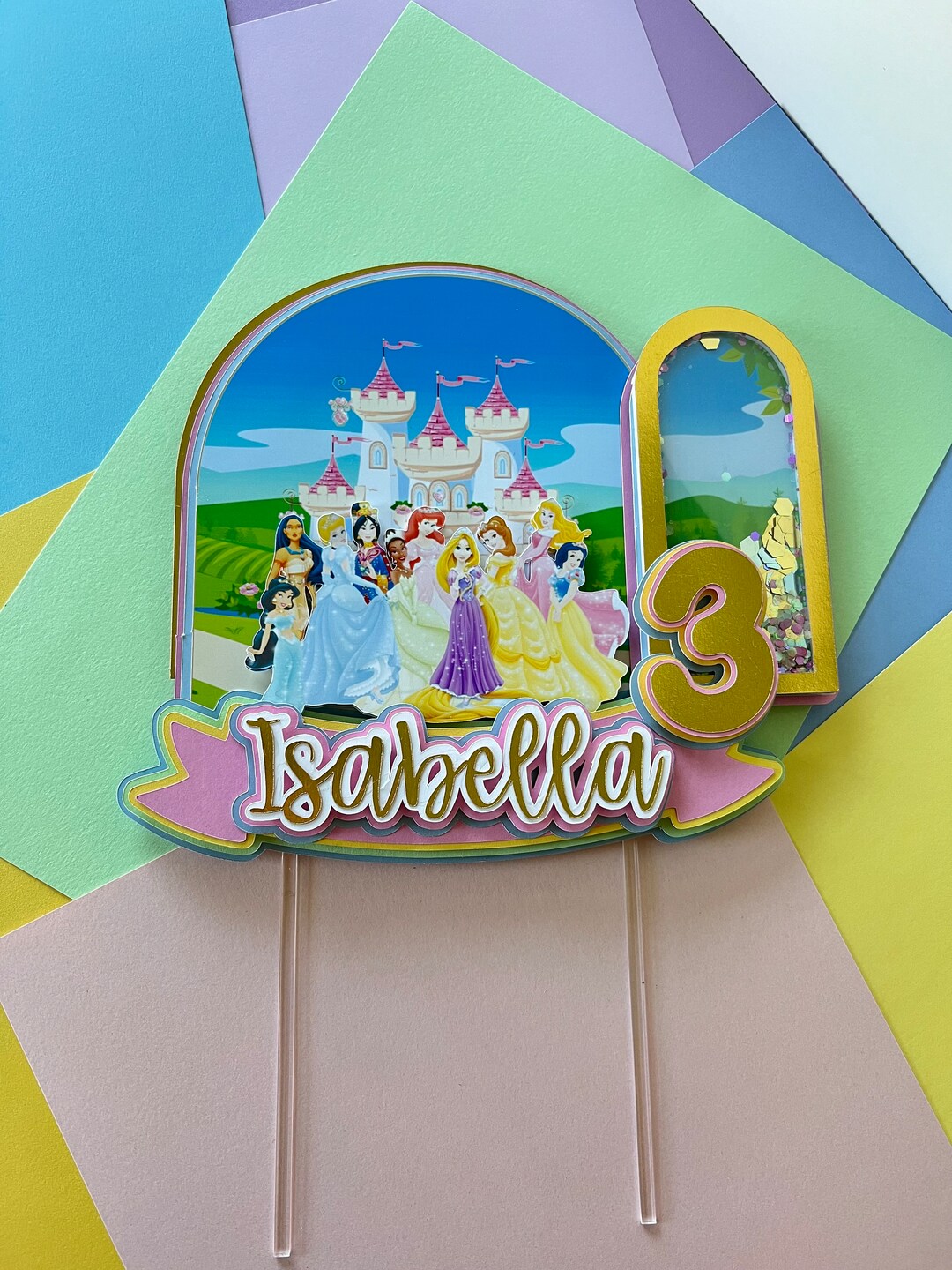 Princess Cake Topper, 3D Princess Cake Topper, Toddler Girl Cake Topper ...