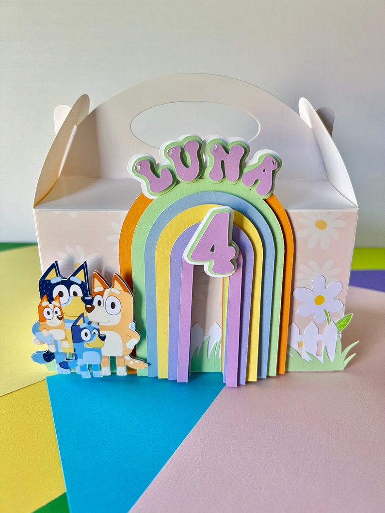 Bluey Gable Box, Bluey Treat Box, Bluey Favor Boxes, Bluey Party Favors ...