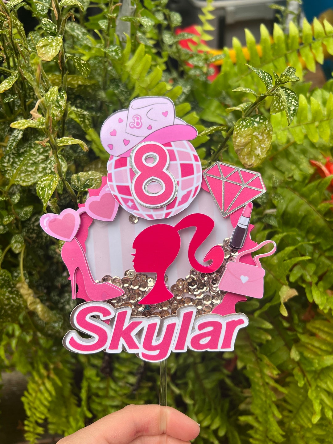 Barbie Cake Topper, Barbie Shaker Cake Topper, Barbie Birthday, Barbie ...