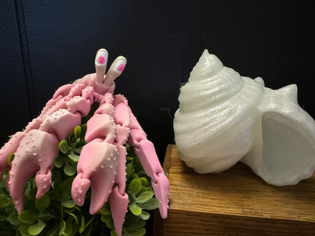 Pastel Pretty in Pink Hermit Crab With Glow in the Dark Shell, Hermit ...