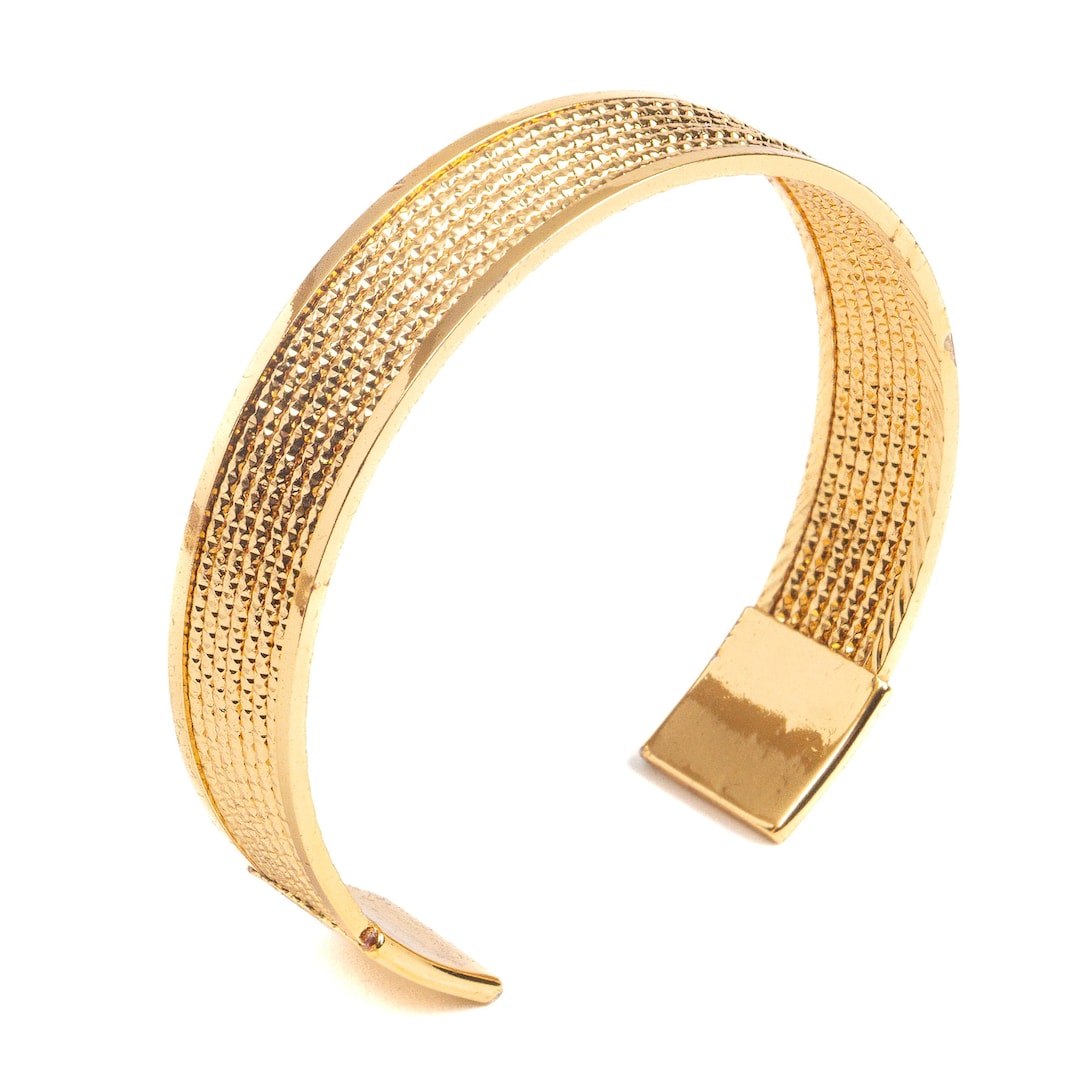 Radiant 14K Gold-plated Cuff, Daily Wear Gold Bangle Jewelry With ...