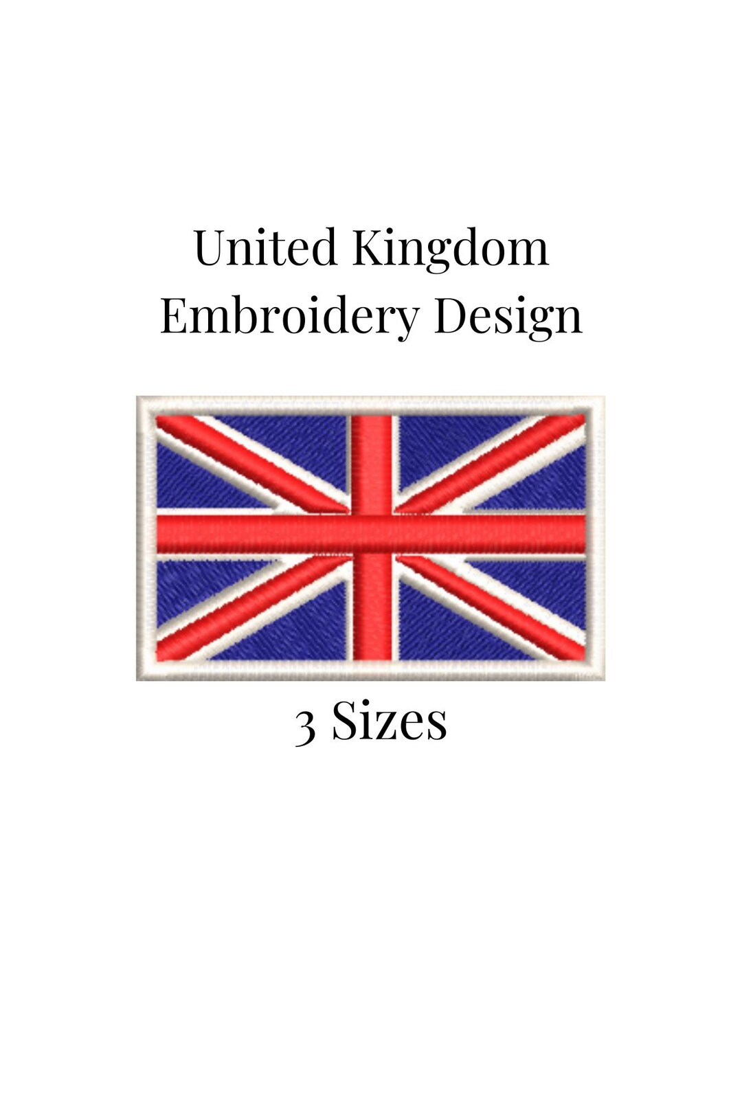 United Kingdom Flag Machine Embroidery Design/digital File for Machine Embroidery (UK, Union ...