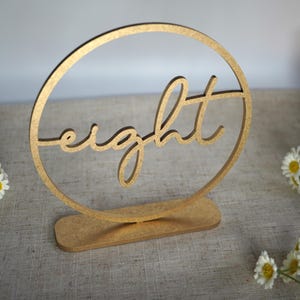 Wooden Wedding Table Number - Custom Table Sign , Gold Wedding Table ...