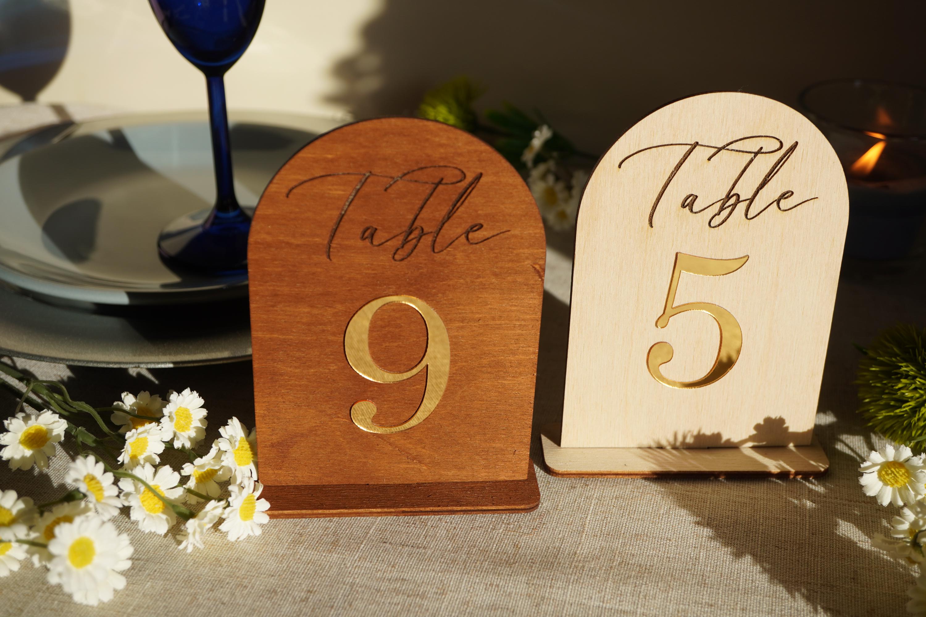 Wooden Wedding Gold Table Number - Wedding Table Decor , Rustic Country ...