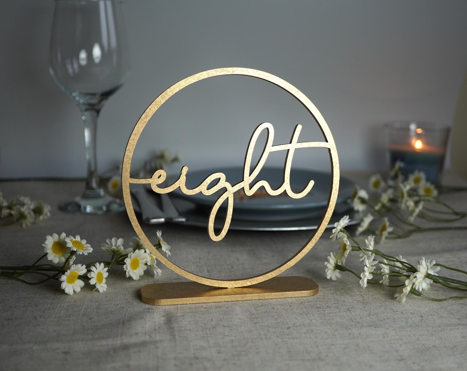 Wooden Wedding Table Number - Custom Table Sign , Gold Wedding Table ...
