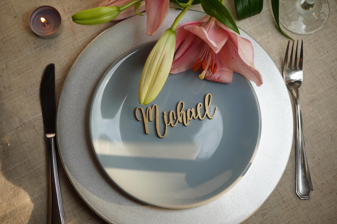 Wedding Name Cards , Personalized Wooden Place Cards , Name Plates for ...